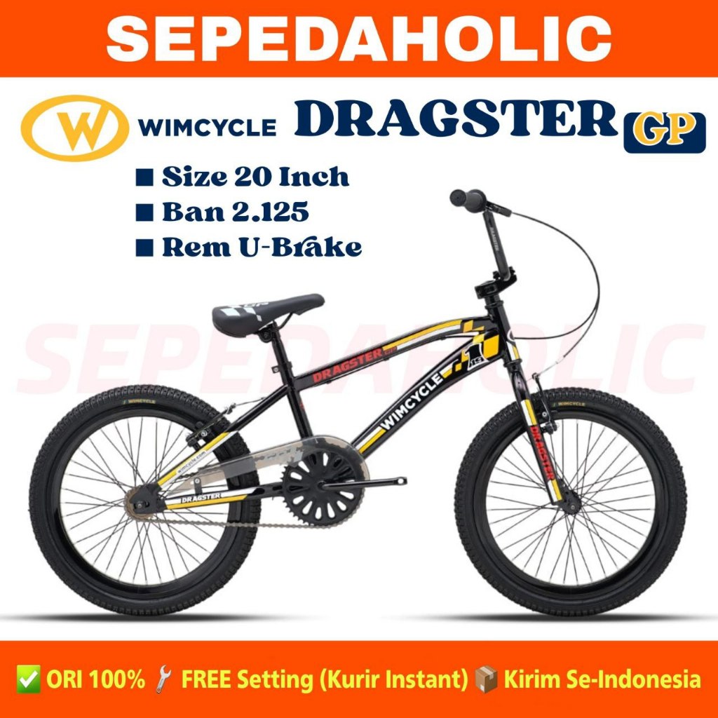 Jual Sepeda Anak Laki BMX WIMCYCLE DRAGSTER GP Ukuran 20 Inch Usia 8-11 ...