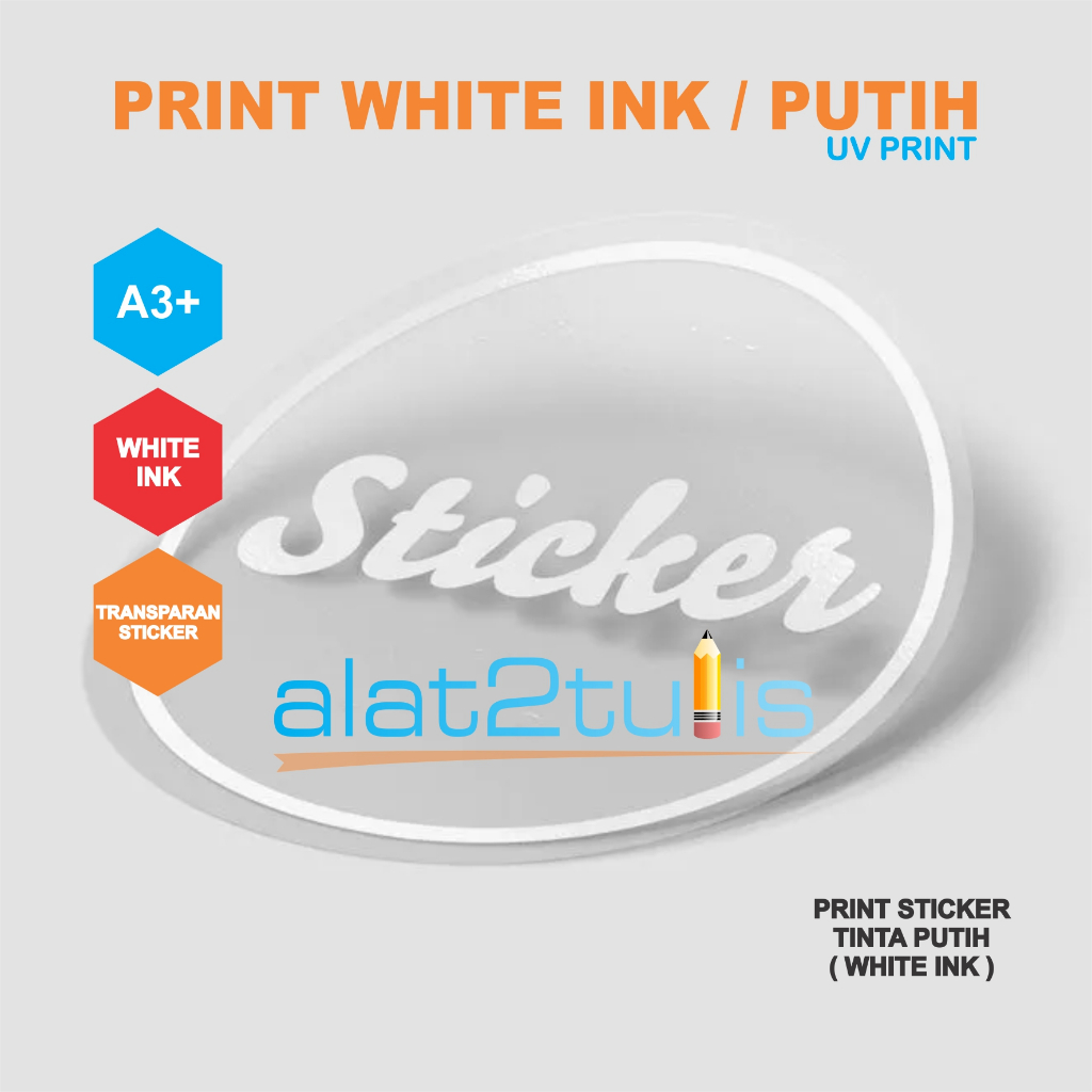 Jual Print sticker transparent | bening | Cetak tinta Putih | white ink ...