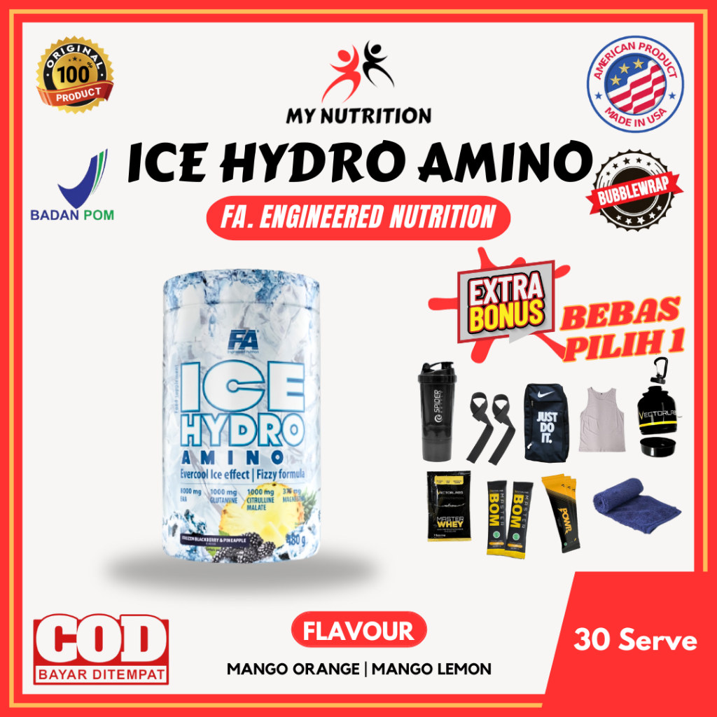 Jual FA ICE HYDRO AMINO 30 Serving 480 gram Suplemen EAAS BCAA Asam ...