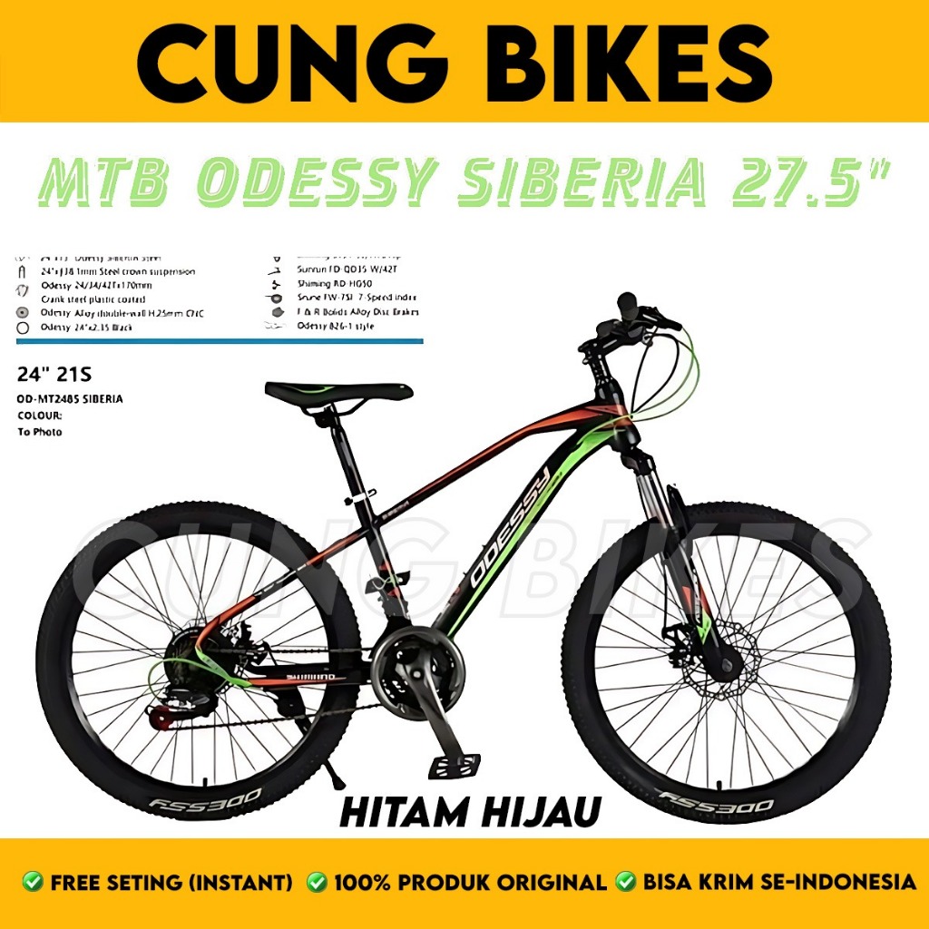 Jual Sepeda Gunung ODESSY SIBERIA MTB 24 26 27.5 Inch 21 Speed Rem ...