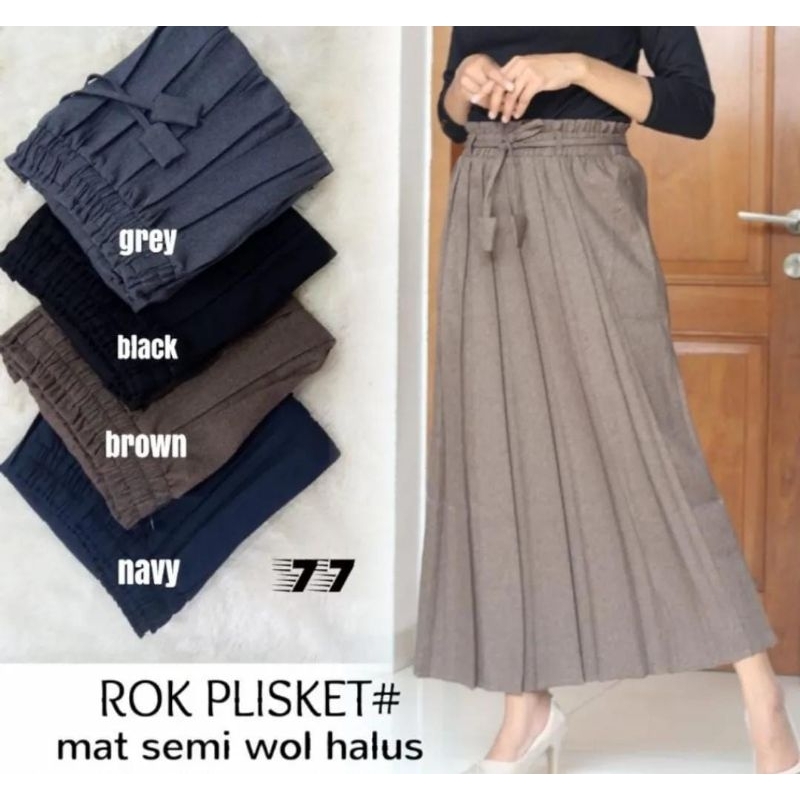 Jual ROK PLISKET PREMIUM TEBAL||ROK PLISKET PREMIUM WANITA DEWASA||ROK PLISKET WANITA MUSLIMAH ...