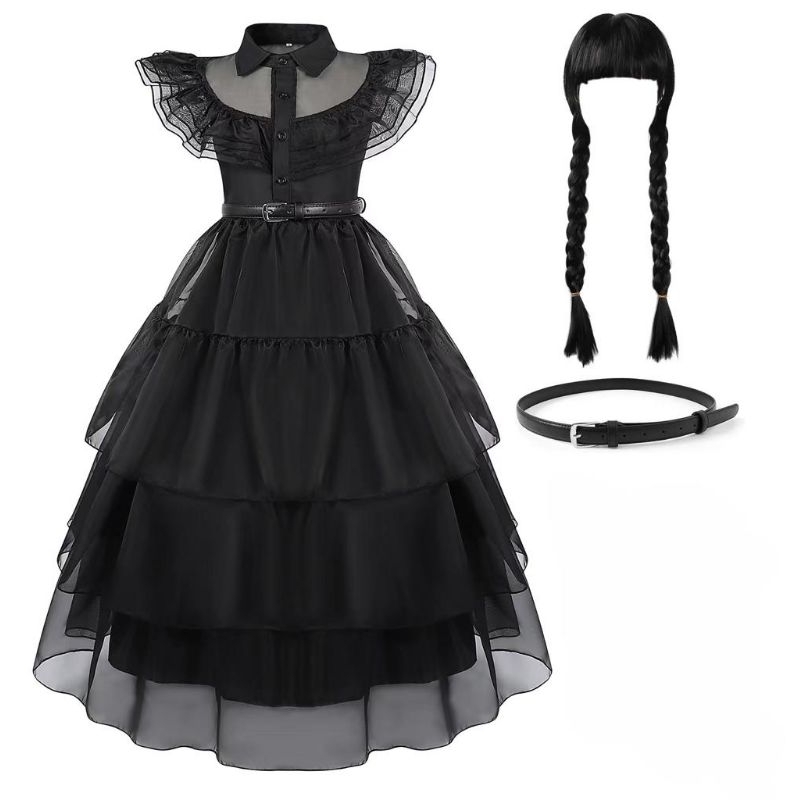 Jual Gaun + Aksesoris / Kostum Wednesd / Kostum anak perempuan / kostum ...