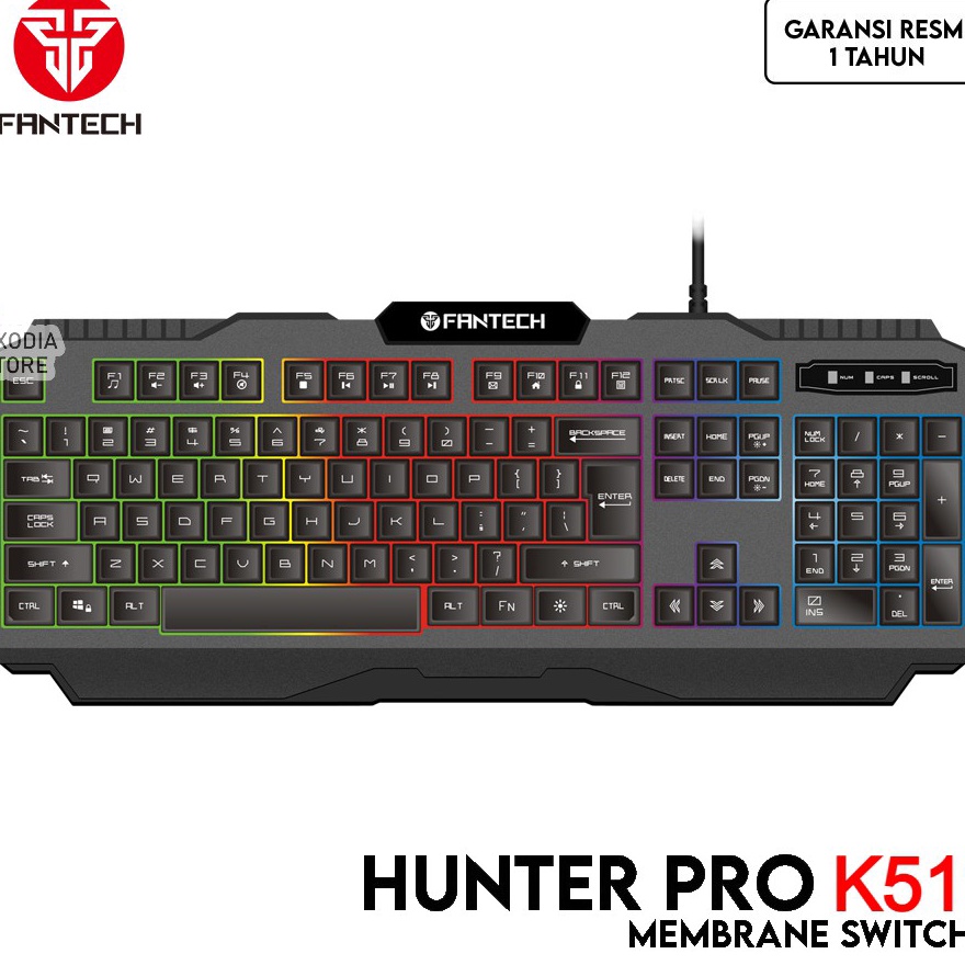 Jual Kualitas Dijamin Fantech HUNTER PRO K511 RGB Backlite Keyboard Gaming Membrane. | Shopee ...