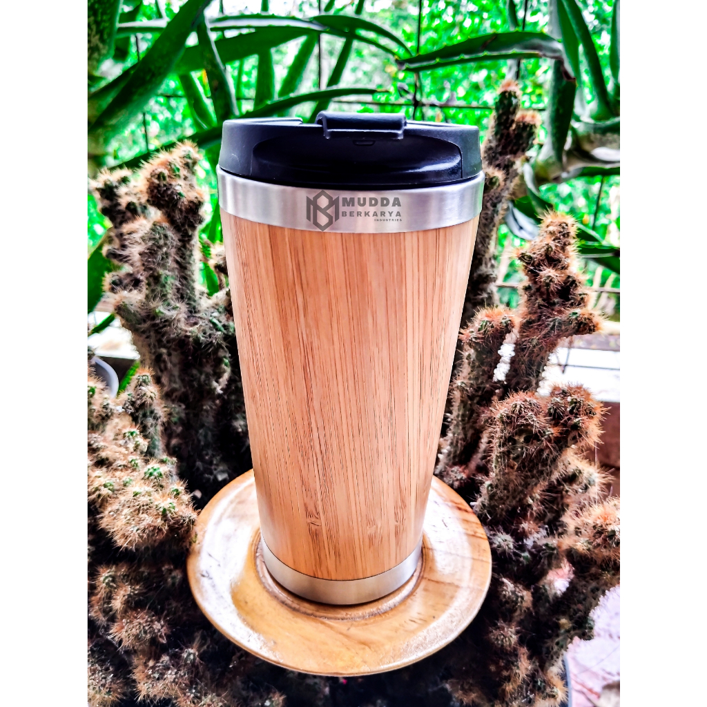 Jual Gelas Bambu Tumbler Botol Stainless 450 ML Cendramata Unik MUDDA ...
