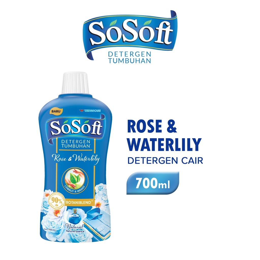 Jual Sosoft Deterjen Cair Rose & Waterlily Botol 700 ml | Shopee Indonesia