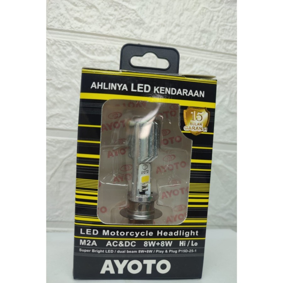 Jual Lampu LED Motor H6 Hi-Lo 8W+8W AC DC AYOTO M2A BEBEK DAN MATIC - Putih (DUS KUNING ...