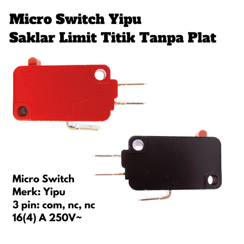 Jual Micro Switch Yipu Microswitch Saklar Limit Titik Tanpa Plat | Shopee Indonesia