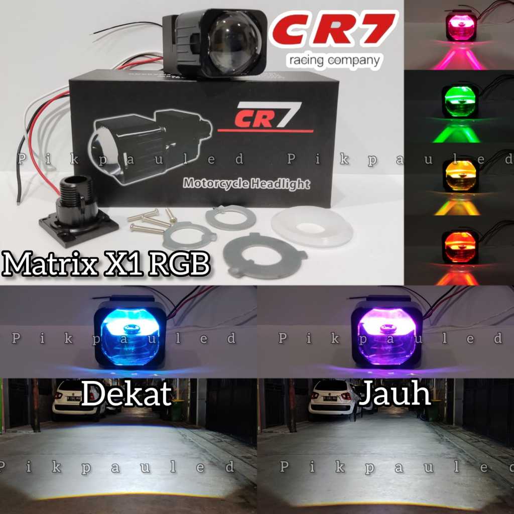 Jual CR7 Lampu LED Matrix1,5inch X4 Devil Eye RGB Running Light White ...