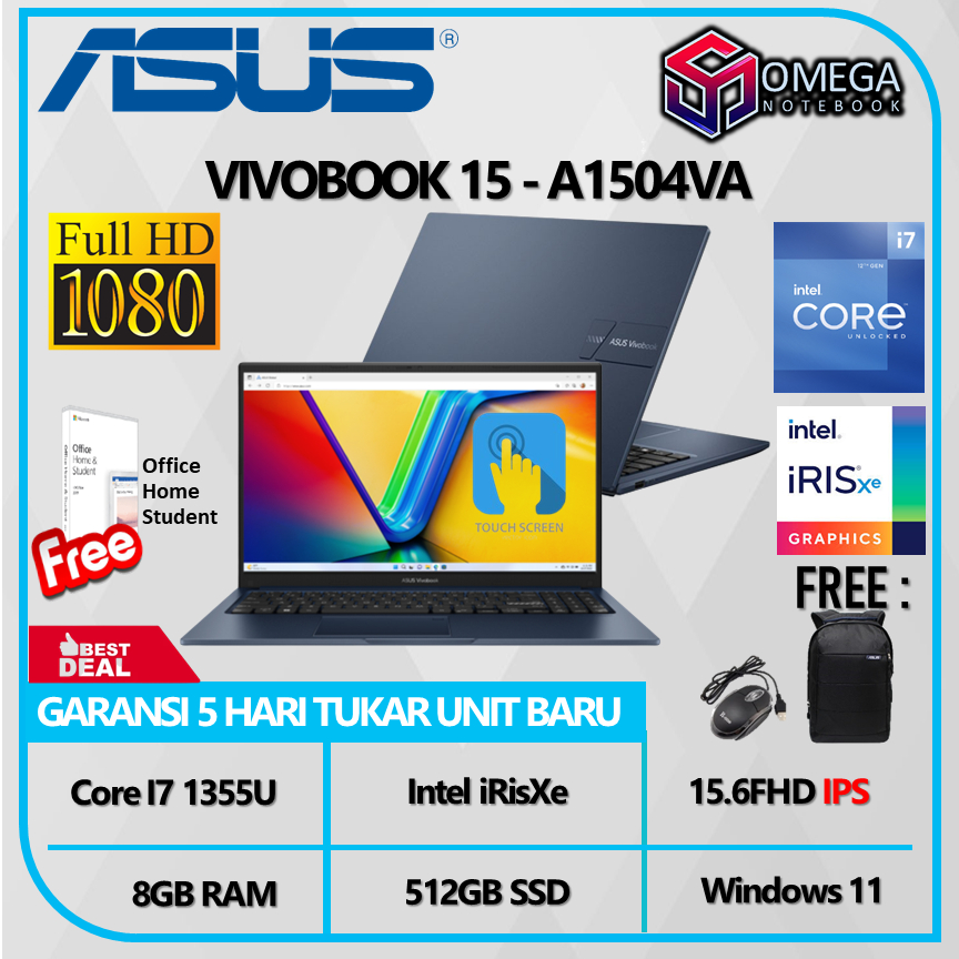 Jual ASUS VIVOBOOK 15 A1504VA TOUCH I7 1355U 8GB 512GB 15.6FHD Windows ...