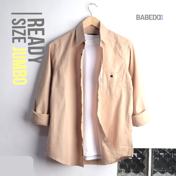 Jual BABEDO Kemeja Polos Casual Pria Lengan Panjang Kemeja Kantor Slim ...