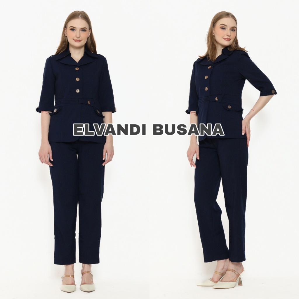 Jual Blazer Wanita Baju Kerja Kantor Seragam Dinas PDH PNS Pemda Guru ASN Wanita kode 6601 Biru ...
