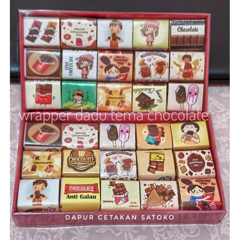 Jual wrapper coklat dadu pembungkus coklat dadu tema Chocolate | Shopee ...