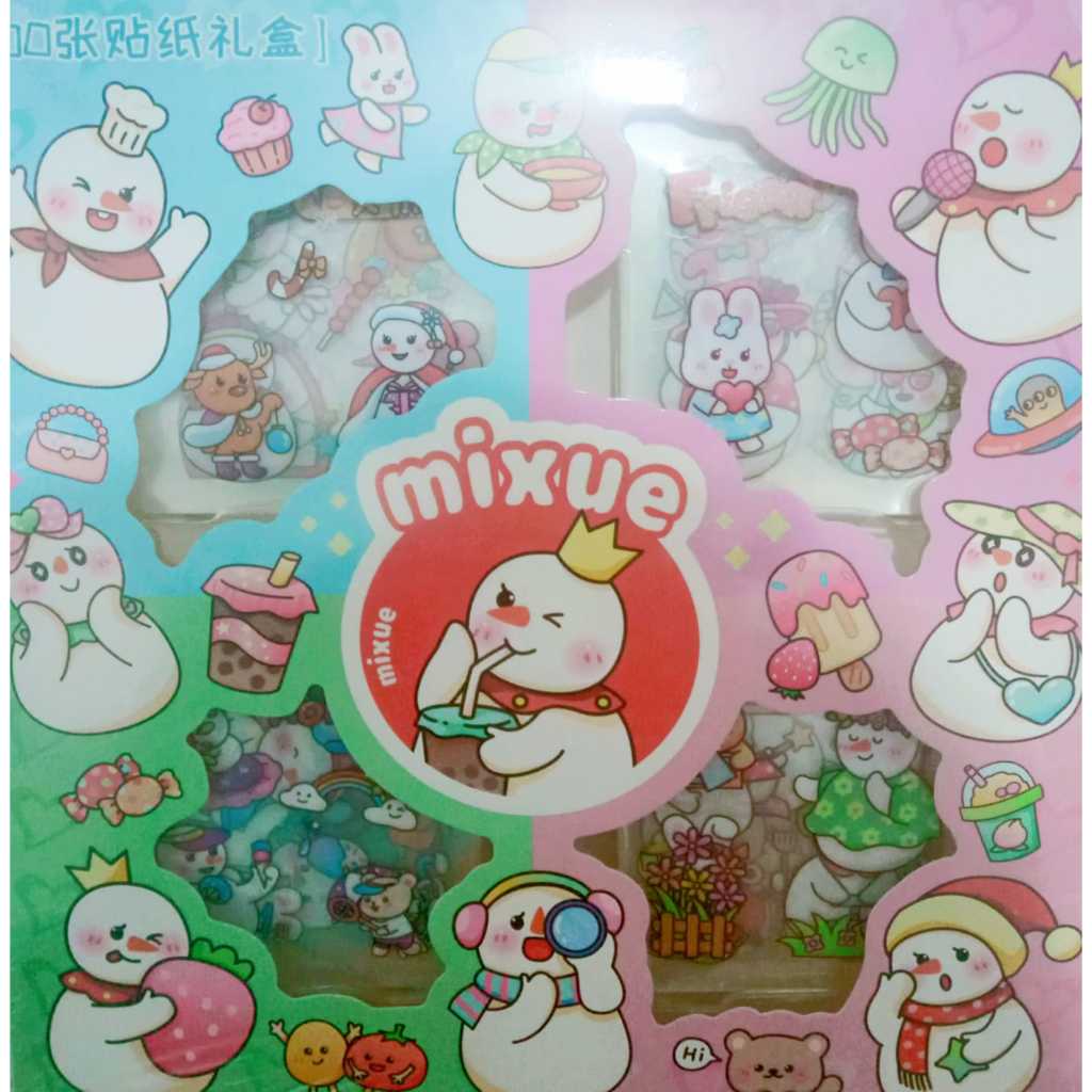 Jual READY STOK STICKER MIXUE KEMASAN BOX ISI 100 LBR /1 PACK LEMBARAN ...