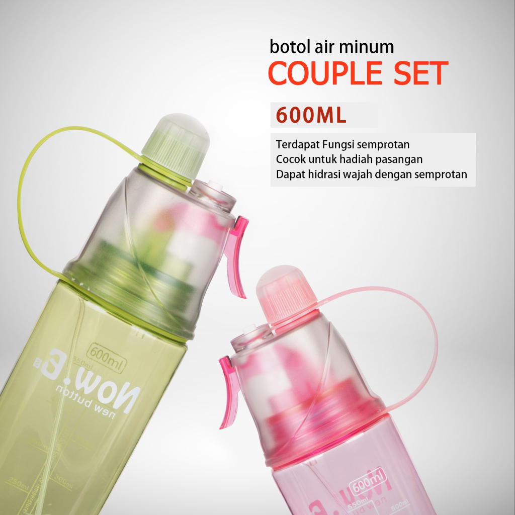 Jual Botol minum olahraga plastik warna-warni berkapasitas besar 600ML ...