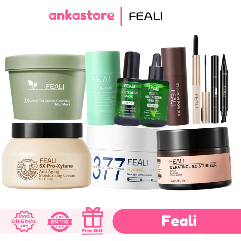 Jual FEALI Moisturizer Goat milk Ceratinol Symwhite Greentea Mask ...