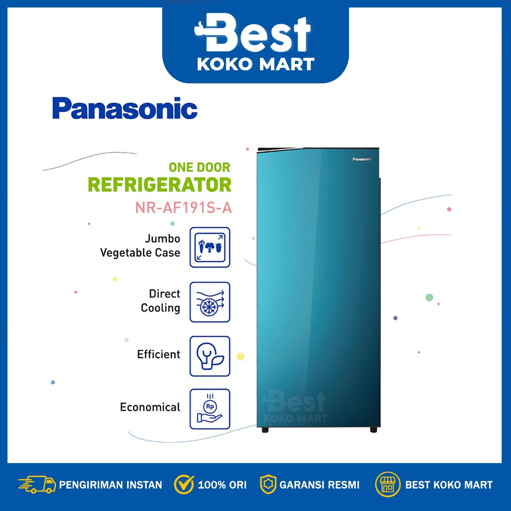 Jual Panasonic NR-AF191S-A Kulkas 1 Pintu [164 L] - Blue | Shopee Indonesia