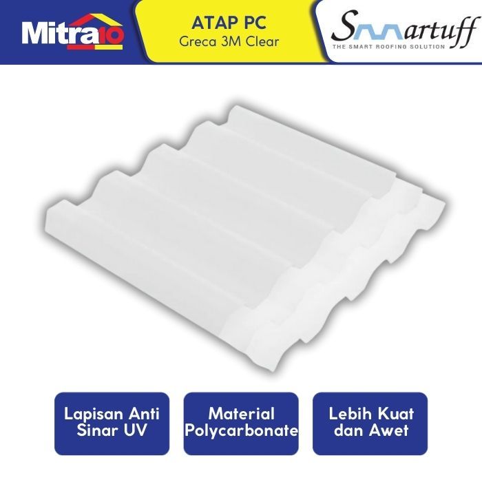 Jual Smartuff Atap Polycarbonat Greca 3 Meter Clear | Shopee Indonesia