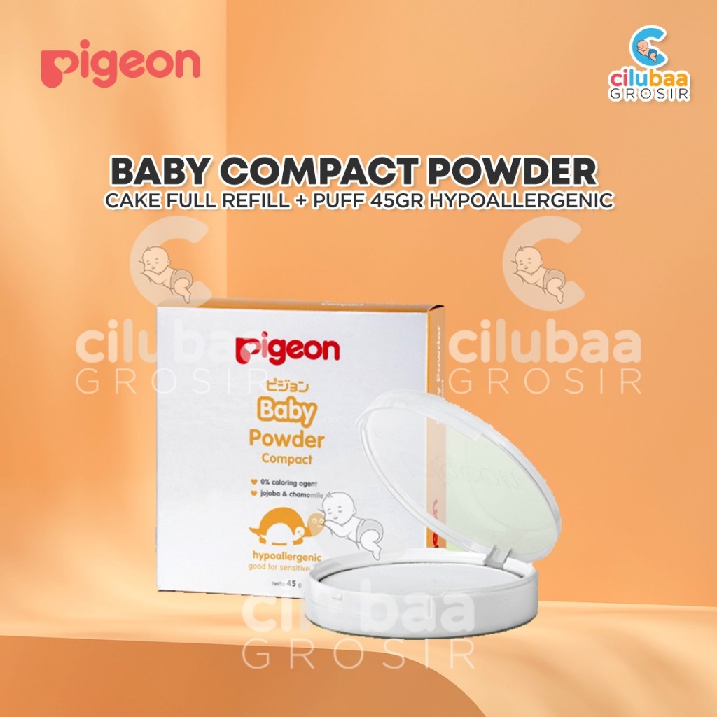 Jual Pigeon Baby Compact Powder Cake Full || Refill + Puff 45gr II ...