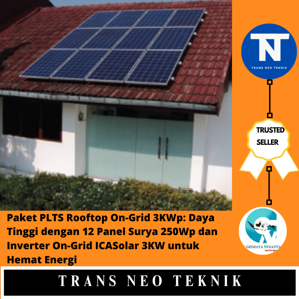 Jual Paket PLTS Rooftop On-Grid 3KWp: Daya Tinggi dengan 12 Panel Surya ...