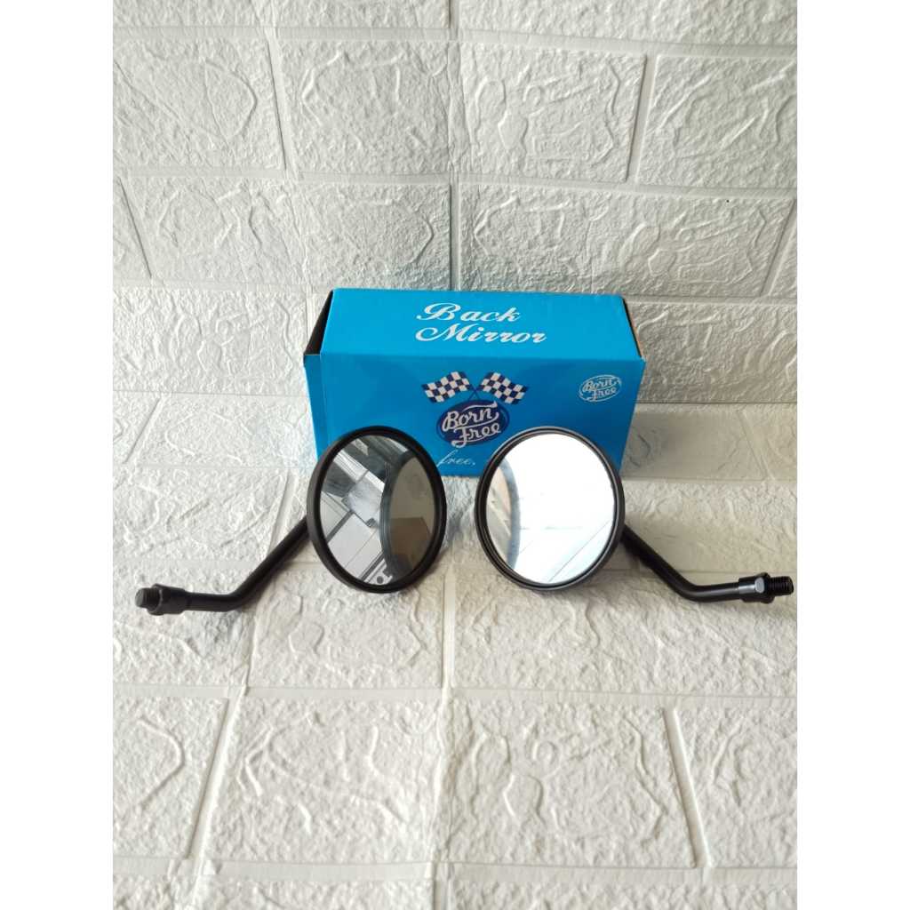 Jual Spion Retro Klasik Bulat Black Tangkai Pendek Model Vespa Kaca ...