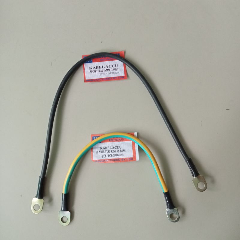 Jual KABEL BATERY ACCU MOBIL 12VOLT,TEBAL 16MM,PANJANG 50CM DAN 30CM ...