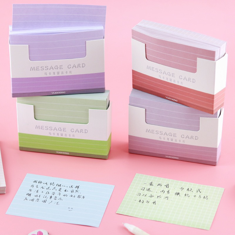 Jual Delunashop 2 IN 1 Memo Message card warna pastel Tempel Aesthetic ...