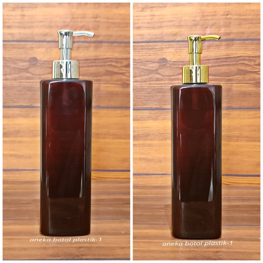 Jual Botol Pump 500ml / Botol Pet 500ml Kotak Coklat Amber / Botol ...