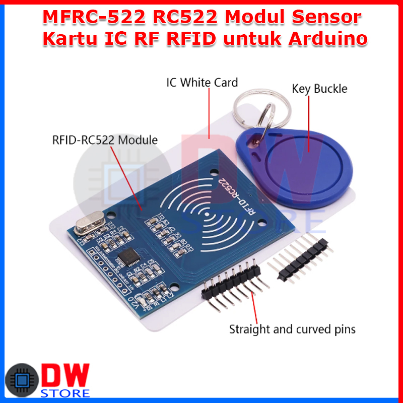 Jual MFRC-522 RFID-RC522 Modul Sensor Kartu IC RF RFID Reader Kit Uno Nano | Shopee Indonesia
