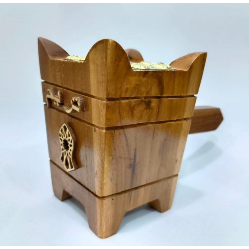 Jual wadah kayu jati muda tinggi 10cm tempat media buhur dan dupa ...