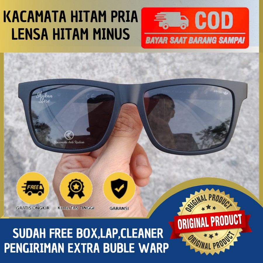 Jual Kacamata Hitam Minus Pria Warna Permanen Dan Polarized Frame Kotak ...
