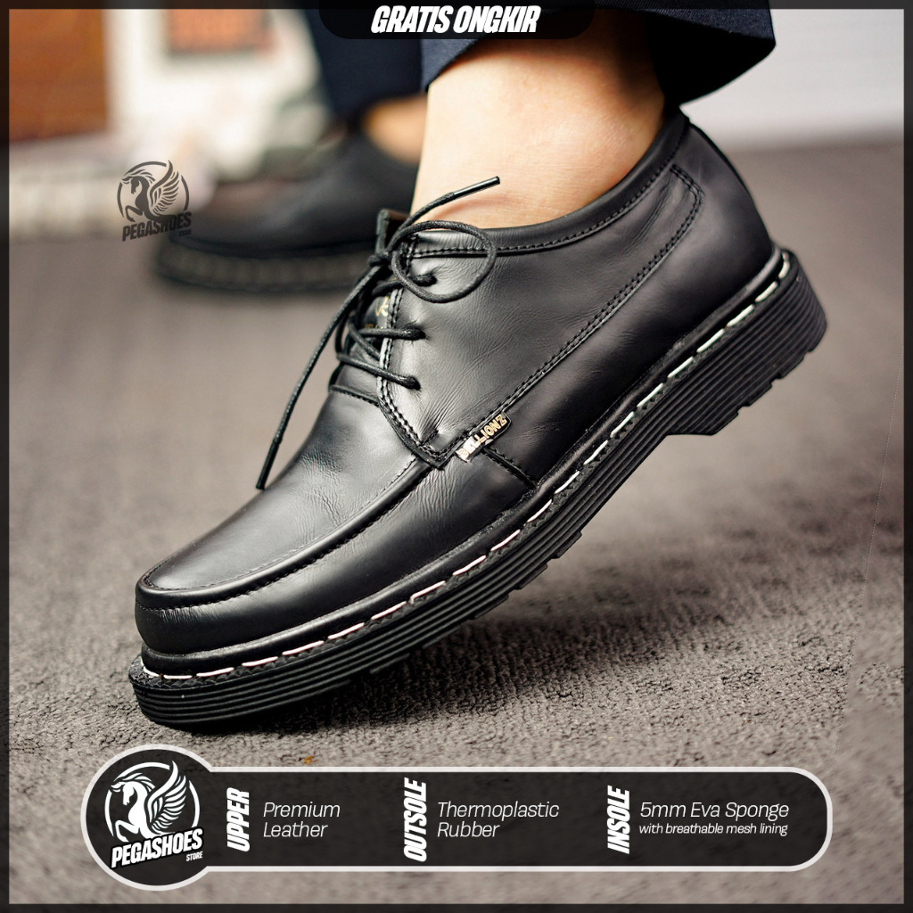 Jual PGS DEDEMIT - Sepatu Docmart Pria Kulit Hitam Original - Pantofel ...