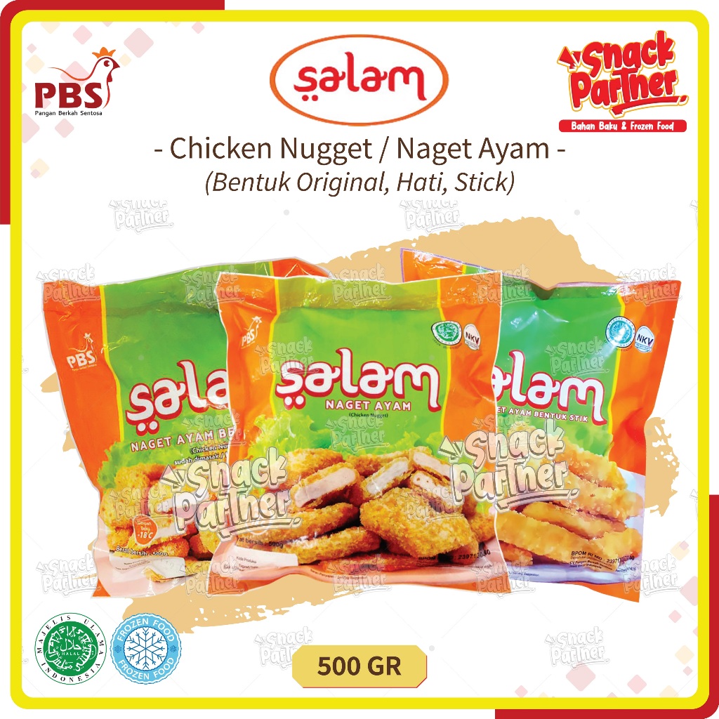 Jual SALAM Chicken Nugget / Naget Ayam 500gr / Bentuk Original Hati Stick Stik - FROZEN FOOD ...