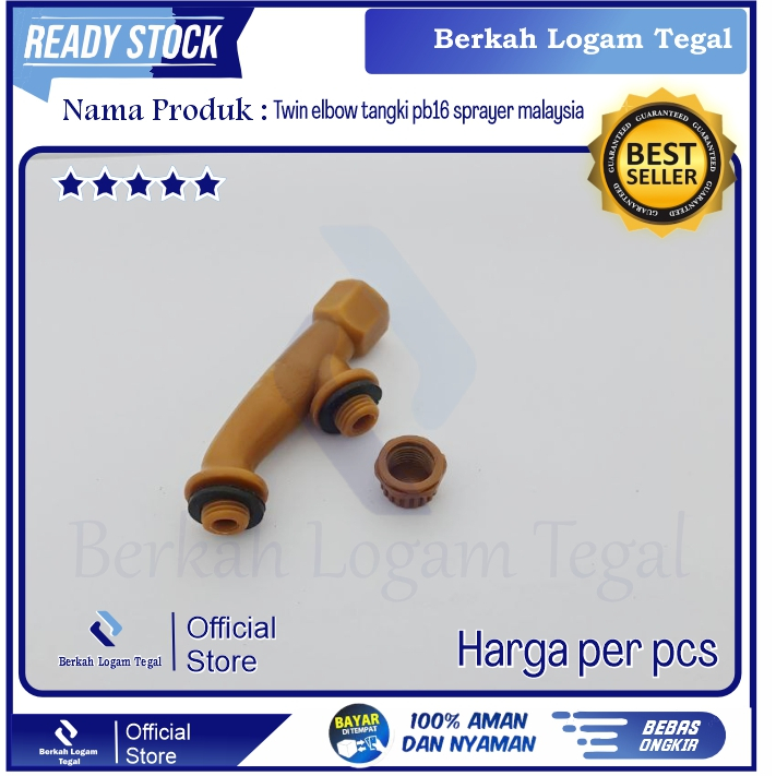 Jual Twin elbow TE2A untuk tangki pb16 nosel cabang nozzle cabang 2 sparepart sprayer pb16 ...