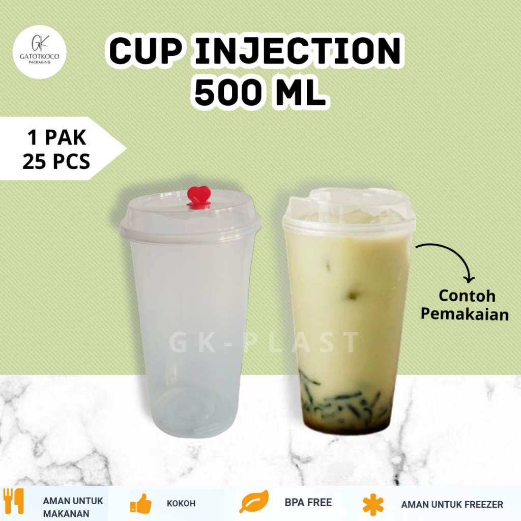 Jual Cup Injection 500 ml/Isi 25 pcs | Shopee Indonesia