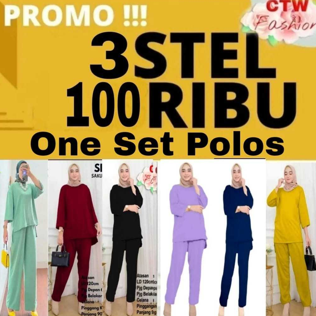 Jual Setelan Dewasa Wanita Viral Polos / One Set Polos Cawe-Cawe Paket ...