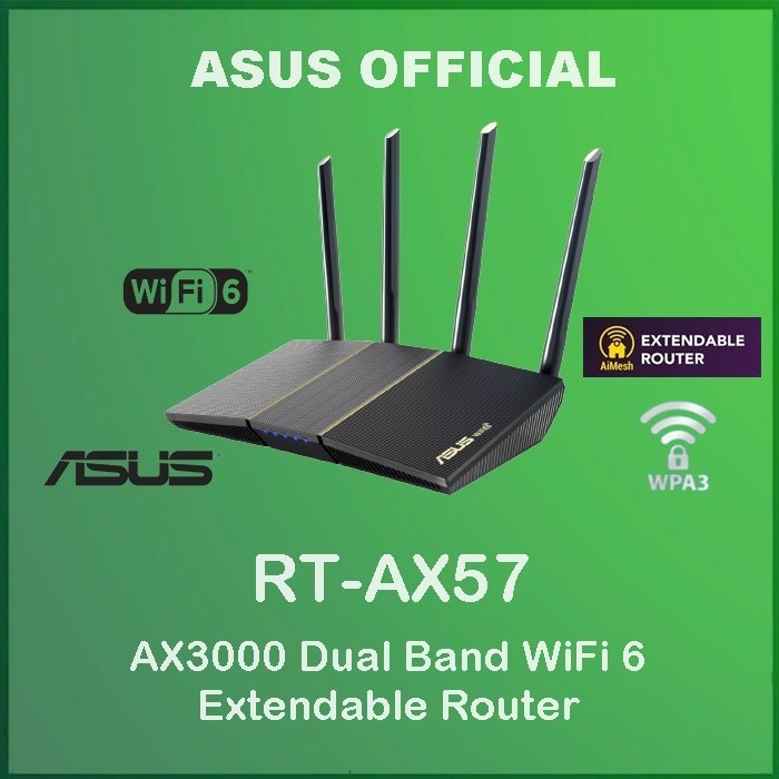 Jual ASUS RT-AX57 AX3000 Dual Band WiFi 6 Extendable Router AX57 ...