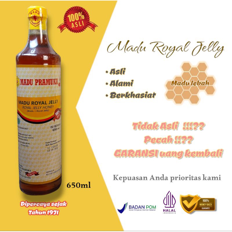 Jual Madu Asli Royal Jelly Merk MADU PRAMUKA 650ml Garansi 100% ...