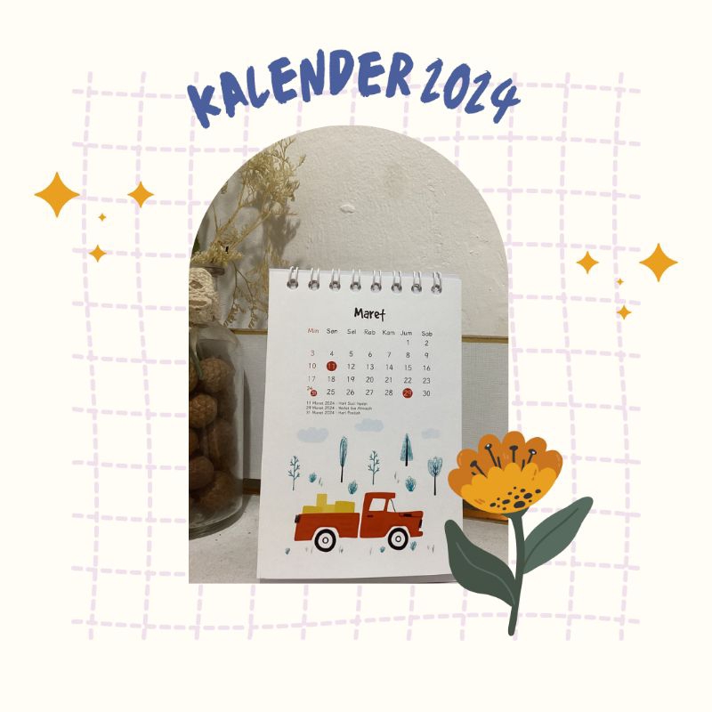 Jual Kalender mini 2024 / kalender meja/ kalender meja aesthetic ...