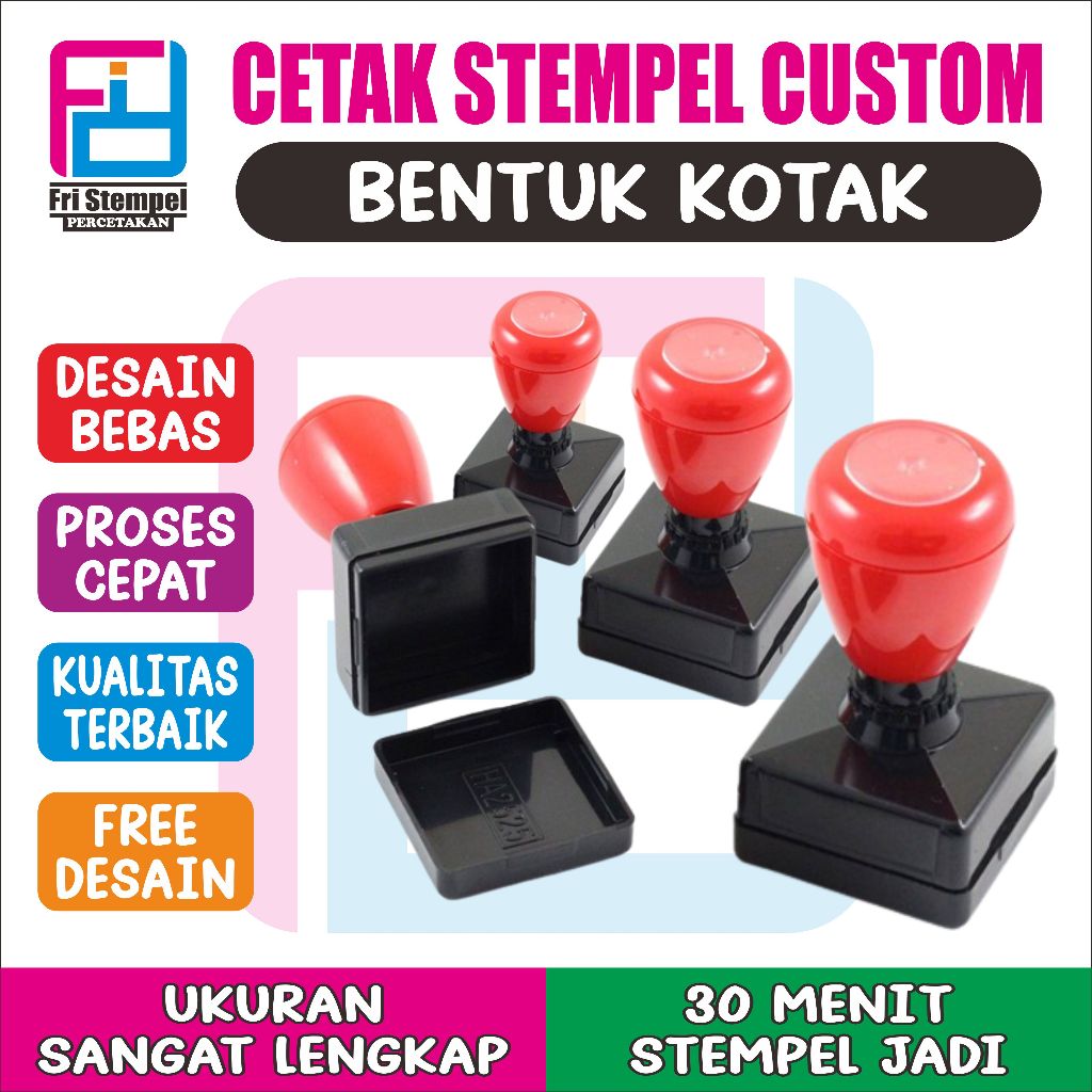 Jual (KOTAK) Cetak stempel flash custom KOTAK stempel otomatis tinggal pakai | Shopee Indonesia