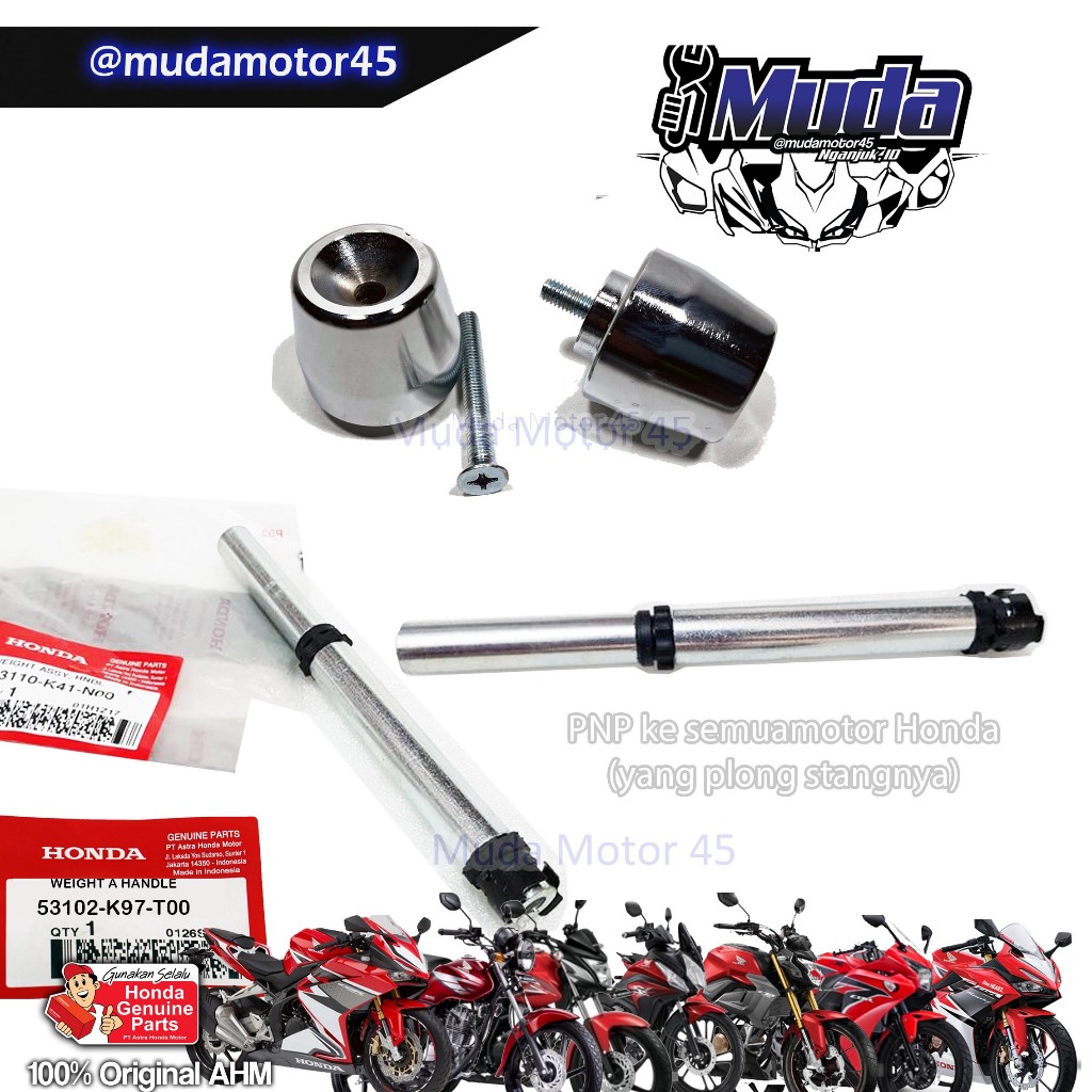 Jual JALU STANG KROM CHROME SET PEREDAM BALANCER MUR KARET BESI DALAM ...