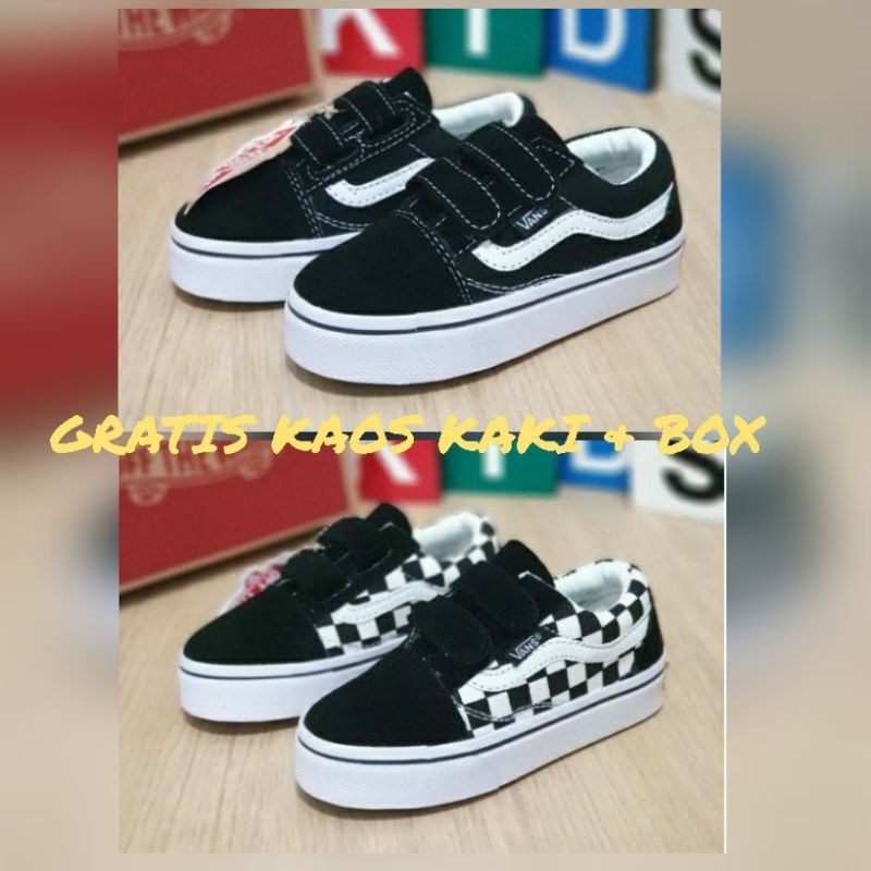 Jual PROMO Sepatu Anak Sneakers Vans Anak Laki Laki Perempuan Size 16 ...