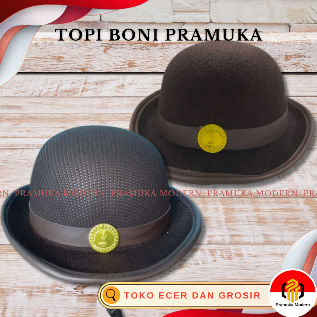 Jual Topi Boni Pramuka Laken tebal dan Rajut tebal| Topi Boni Putri ...