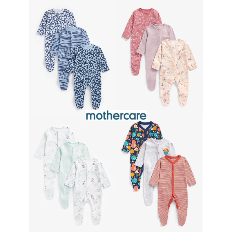 Jual MOTHERCARE Sale 70% 3 Pack Set Sleepsuit Romper Jumpsuit Piyama ...