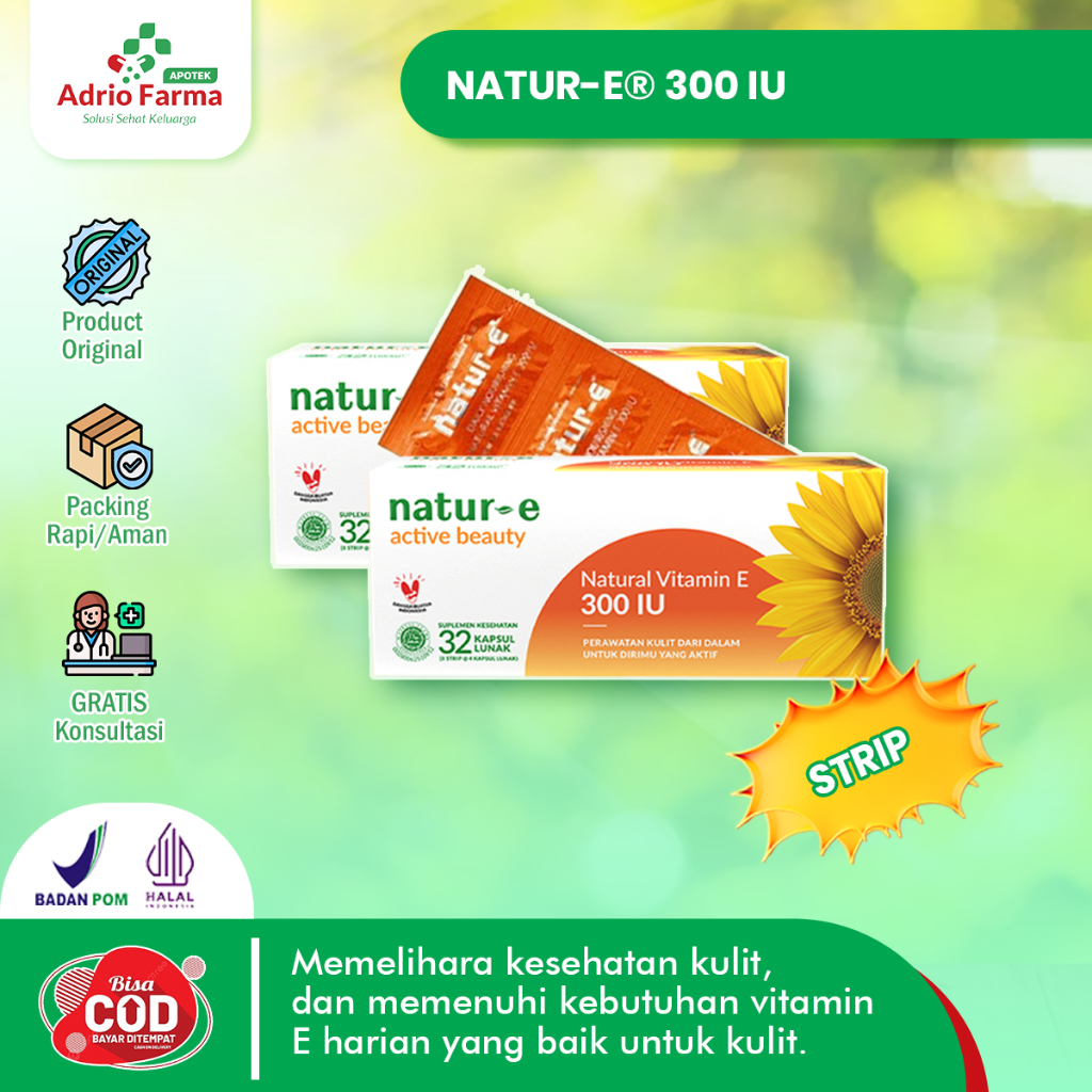 Jual NATUR-E - 300 IU ACTIVE BEAUTY - STRIP @ 4 Kapsul - Vitamin E ...