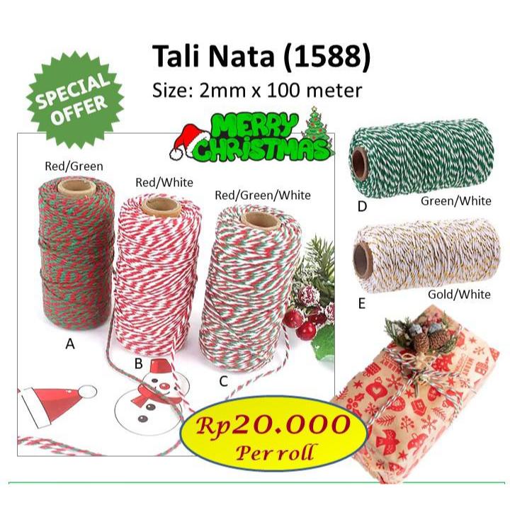Jual Tali natal - Tali Craft hang tag natal - Pita Hiasan Box - pita ...