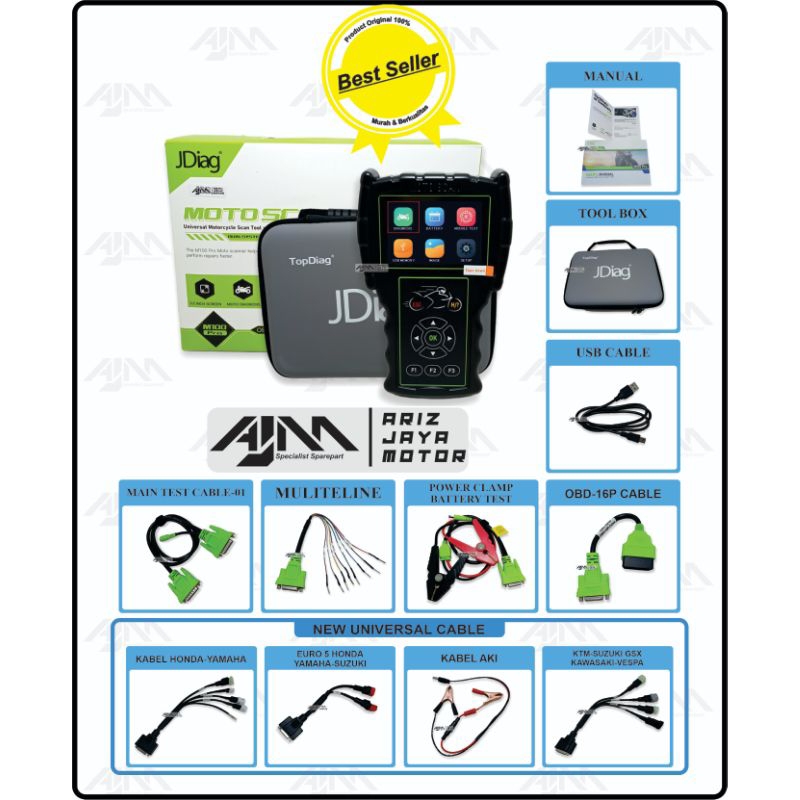 Jual SCANNER JDIAG M100 PRO FULL-ALAT RESET MOTOR TERBARU J Diag M100 ...