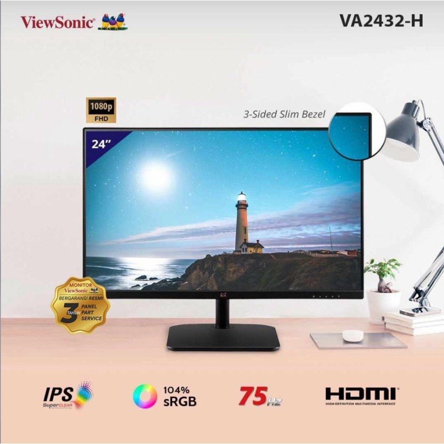 Jual Monitor Viewsonic VA2432H 24" inch IPS 75Hz Frameless | Shopee ...