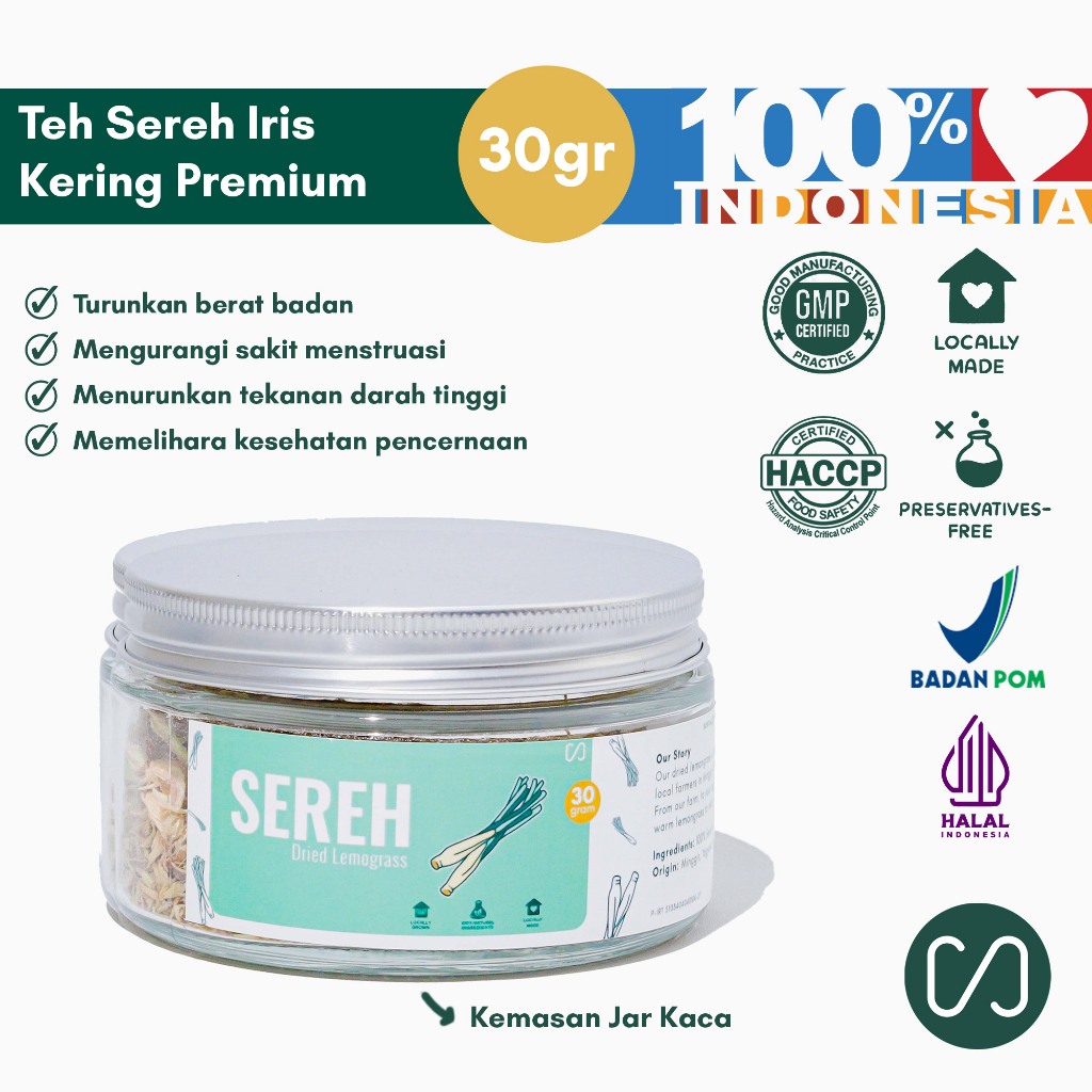 Jual Sustaination Premium Dried Lemongrass Tisane - Teh Sereh Iris ...