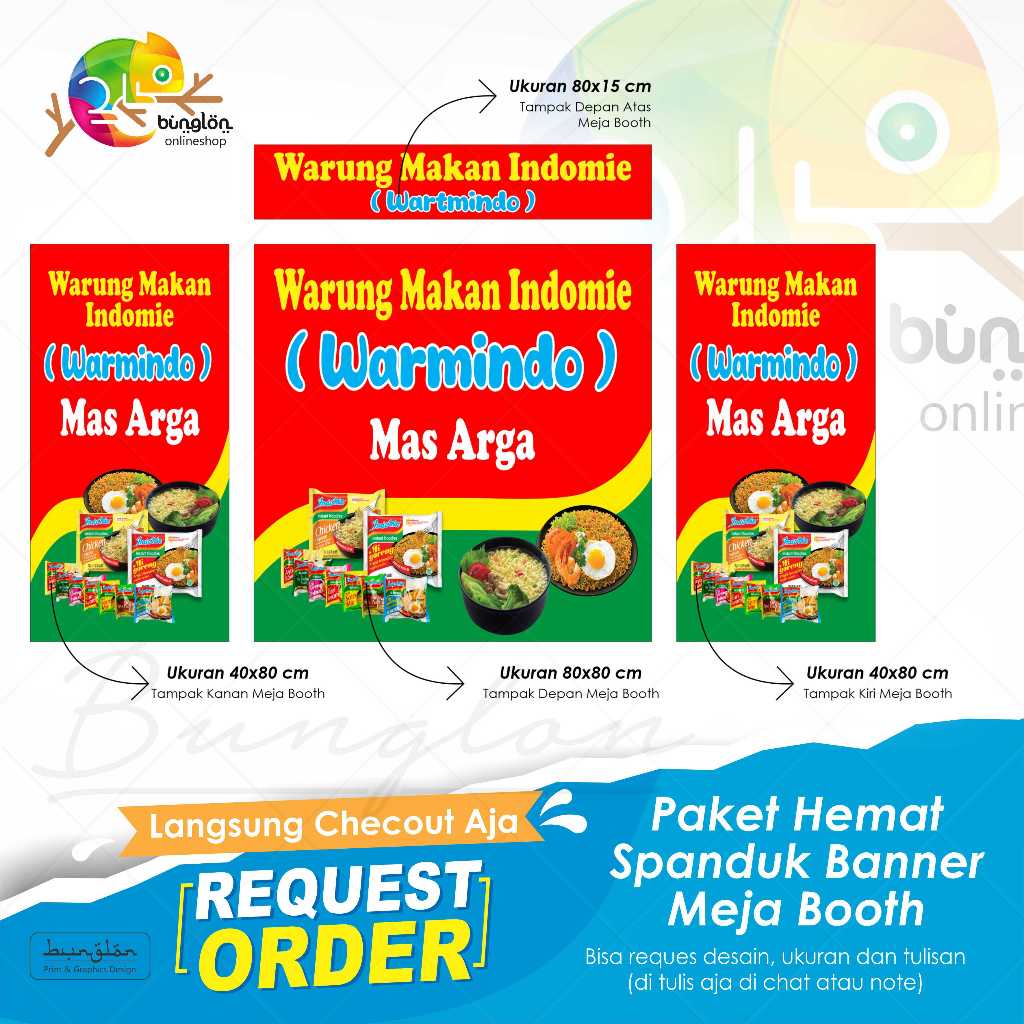 Jual Spanduk Banner Paket Hemat Meja Booth Warung Indomie Warmindo ...