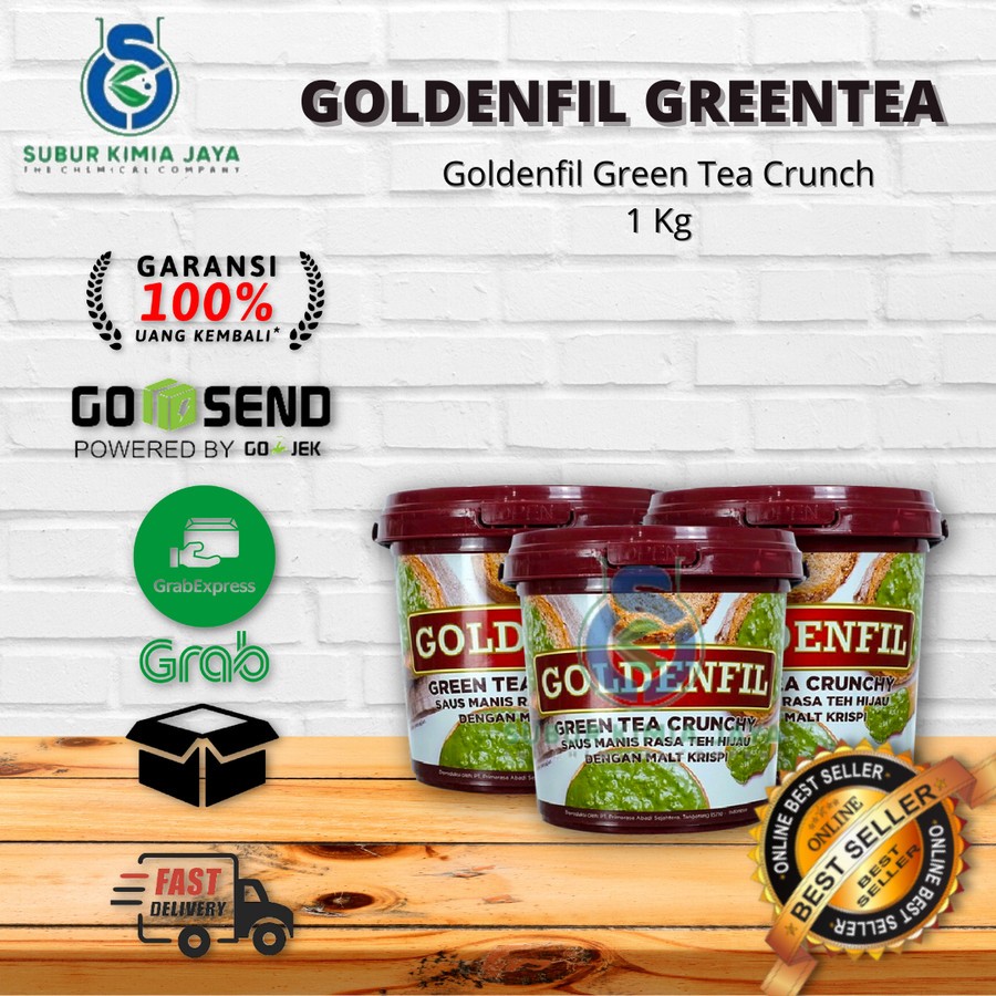 Jual Goldenfil Green Tea Crunchy 1 Kg / Selai Teh Hijau Krispi / Selai ...